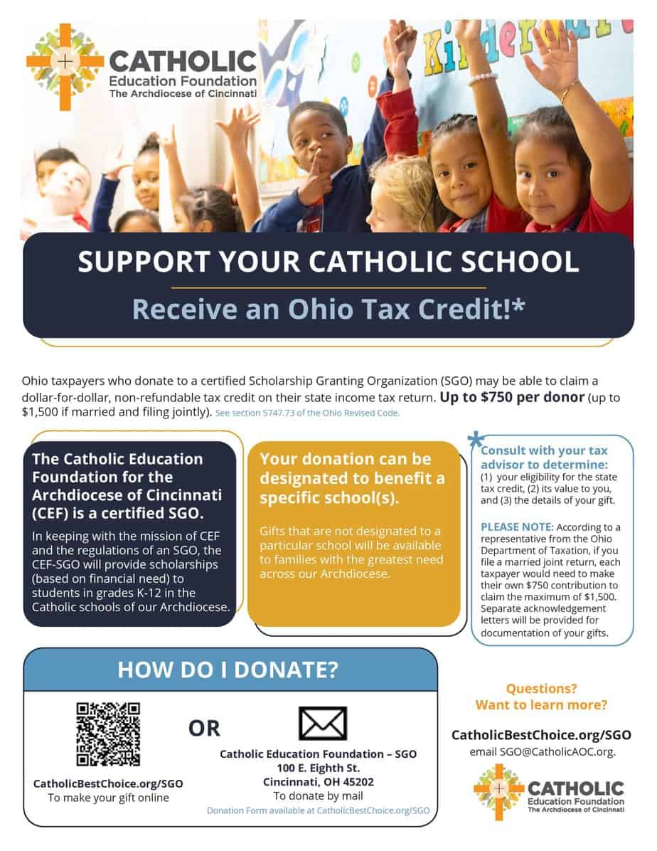Support Catholic Central & Receive an Ohio Tax Credit! - Catholic Central